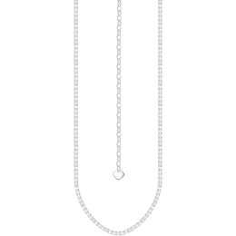 Thomas Sabo Damen Kette ohne Anh&auml;nger "Kette in Tenniskettengliederung mit Steinen", 55, Silber 925 (recycelt), bunt, Silber 925 (recycelt),