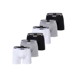 BOSS Herren Boxershorts "Boxershort BoxerBr 6P Power 6er Pack", Gr. L, schwarz-wei&szlig;, Obermaterial: 95% Baumwolle CO. 5% Elasthan EL., Unterhosen