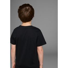 Kidsworld Jungen T-Shirt "SP&Auml;TER......", schwarz, Basic, Gr. 128, bedruckt, Jersey, Obermaterial: 100% Baumwolle, Shirts, Kurzarm, perfekte Passform,