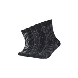 Camano Damen Socken "Socken 5er Pack", Gr. 39schwarz, 54% Baumwolle, 28% Polyester, 16% Polyamid, 2% Elasthan, kariert, Socken, 5er Pack Ca-soft Bund