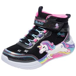 Skechers Mädchen Sneaker "UNICORN CHASER", Gr. 29, schwarz, Lederimitat, Textil, Glitzer, animal-print, kontrastfarbene Details, Schuhe, Boots mit