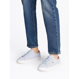 Tommy Hilfiger Damen Plateausneaker "VULC CANVAS LACE UP SNEAKER", Gr. 41, blau, Baumwolle, Schuhe, Freizeitschuh, Halbschuh, Schn&uuml;rschuh, in