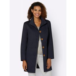 Casual Looks Damen Langjacke, blau, Gr. 36, unifarben, 97% Baumwolle, 3% Elasthan, Jacken