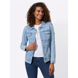 Casual Looks Damen Jeansjacke, blau, Gr. 36, unifarben, 99% Baumwolle, 1% Elasthan, Jacken