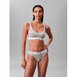 Damen Bralette-BH "LIGHTLY LINED BRALETTE", Calvin Klein Underwear, Gr. XL, grau, Web, Obermaterial: 53% Baumwolle, 35% Modal, 12% Elasthan, meliert,