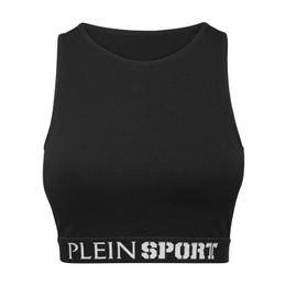 Plein Sport Damen Lauftop "Logo", schwarz, Gr. XXL, Obermaterial: 94% Polyamid, 6% Elasthan, Tops