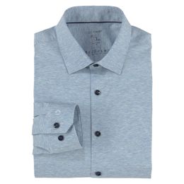OLYMP Herren Businesshemd "No. Six 24/Seven super slim", blau, Gr. 36, Web, Obermaterial: 92% Baumwolle, 8% Elasthan, Hemden, in bequemer