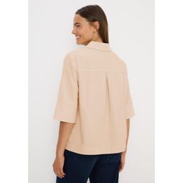 Cecil Damen Shirtbluse, beige, Gr. XXL, unifarben, Web, 100% Baumwolle, Blusen, aus reiner Baumwolle