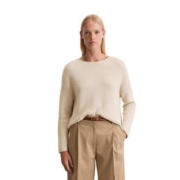 Marc O'Polo MARC O'POLO Damen Strickpullover "aus Heavy-Weight-Organic-Cotton", beige, Gr. S, unifarben, Obermaterial: 100% Baumwolle, Pullover