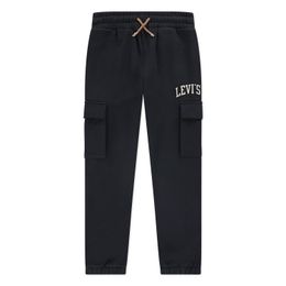 LEVI'S KIDS Jungen Jogginghose "LVB CARGO JOGGER", schwarz, Gr. 12, Sweatware, Obermaterial: 60% Baumwolle, 40% Polyester, Hosen, mit Cargo-Taschen
