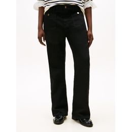 Damen Bootcut-Jeans "CRV DNM BLACK BOOTCUT HW", schwarz, Gr. 48, Tommy Hilfiger Curve, unifarben, Denim/Jeans, Obermaterial: 98% Baumwolle, 2%