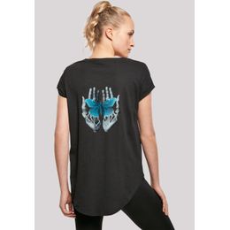 T-Shirt F4NT4STIC "Skelett H&auml;nde Schmetterling", Damen, Gr. L, schwarz, Obermaterial: 100% Baumwolle, regular fit, Rundhals, ohne B&uuml;ndchen, Shirts T-Shirt, Premium Qualit&auml;t