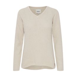 oxmo Damen Strickfleece-Pullover "Strickpullover OXHanna", beige, Gr. S, Obermaterial: 100% Baumwolle CO., Pullover