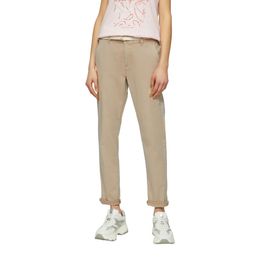 s.Oliver Damen Chinohose, beige, Gr. 40, unifarben, Web, Obermaterial: 98% Baumwolle, 2% Elasthan, Hosen, mit G&uuml;rtel