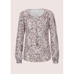 Madeleine Mode MADELEINE Damen Langarmbluse "Bluse Rundhals-Bluse mit Paisley-Druck", wei&szlig;, Modern, Gr. 46, Obermaterial: 100% Polyester PES., Blusen
