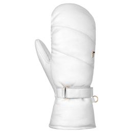 Reusch Damen F&auml;ustlinge "Perla Mitten", wei&szlig;, Gr. 8, unifarben, 60% Polyester, 40% Leder, Handschuhe, mit winddichter, atmungsaktiver Funktion