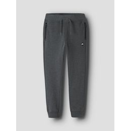 name it M&auml;dchen Jogginghose "NKMVIMO f&uuml;r Jungen mit B&uuml;ndchen und Stretchkomfort", grau, Gr. 128, meliert, unifarben, Sweatware, Obermaterial: 60%