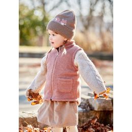 MaxiMo Kinder Fleeceweste, rosa, Gr. 134, meliert, Fleece, Obermaterial: 100% Wolle. Futter: 95% Baumwolle, 5% Elasthan, Westen, Wolle, w&auml;rmend,