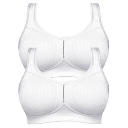 SuSa Damen B&uuml;gelloser BH "2er Pack Entlastungs BH Cremona", Gr. 85, wei&szlig;, Obermaterial: 76% Polyamid PA. 24% Elasthan EL., BHs