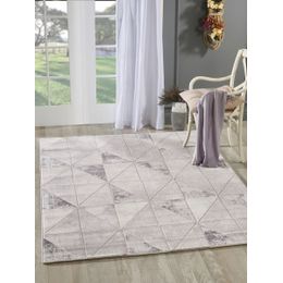 Teppich Sanat, B:120cm H:12mm L:160cm, grau, Kunstfaser, Wohnzimmer, Teppiche, "Harmony 3212, auch als L&auml;ufer", Wohnzimmer, Kurzflor, modern,