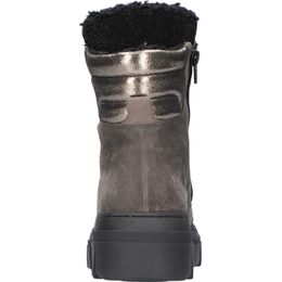 Waldl&auml;ufer WALDL&Auml;UFER Damen Schn&uuml;rboots "H-SAIGA", Gr. 6,5grau, silberfarben, Nappaleder, Nubukleder, Veloursleder, Schuhe, Schn&uuml;rstiefelette, Plateauboots in