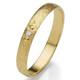 Firetti Damen Trauring "Schmuck Geschenk Gold 375 Hochzeit Ehering "LIEBE"", 69, 0,01 SI = kleine Einschl&uuml;sse mit Brillant, Gelbgold 585, 3mm, gold,