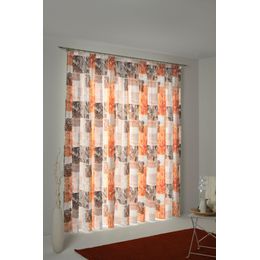 Vorhang WIRTH, B:142cm H:175cm, orange, Jacquard, Polyester, Wohnzimmer, Gardinen, "Jolanda"