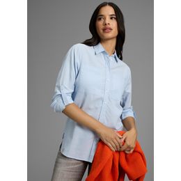 Kangaroos Damen Hemdbluse, blau, Gr. 38, Web, Obermaterial: 100% Baumwolle, Blusen, leger geschnitten mit Brusttaschen
