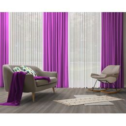 Vorhang WIRTH, B:142cm H:255cm, lila, Jacquard, Polyester, Wohnzimmer, Gardinen, "Dim out"