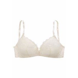 Nuance Damen Bralette-BH, Gr. 80, beige, Spitze, Obermaterial: 60% Polyamid, 35% Polyester, 5% Elasthan, BHs, ohne B&uuml;gel mit Spitze, Dessous