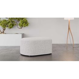Polsterhocker OTTO HOME "Polsterhocker Tvinne, mit Wellenunterfederung", grau (hellgrau), B:90cm H:44cm T:50cm, 100% Polyester, Hocker, Polsterhocker, passend zum Ecksofa, auch in Boucl&eacute;, B/T/H: 90/50/44 cm