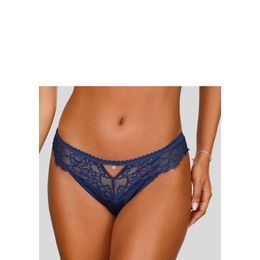 Lascana Damen String "Alana", Gr. 36, blau, Obermaterial: 56% Polyamid, 32% Seide, 12% Elasthan, Unterhosen, mit hohem Seidenanteil und edler Spitze