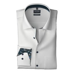 OLYMP Herren Langarmhemd "Luxor modern fit", wei&szlig;, Gr. 44, Web, Obermaterial: 100% Baumwolle, Hemden, modern fit, New Kentkragen, Business Hemd,