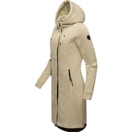 Ragwear Damen Kurzmantel "Letti Long Bonded", beige, Gr. XL, Rippware, Material: 100% Polyester, M&auml;ntel, &Uuml;bergangsmantel aus Rippstrick mit Kapuze