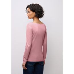 Street One Damen Langarmshirt, rosa, Gr. 44, unifarben, Web, 50% Baumwolle, 50% Modal, Shirts, in Unifarbe