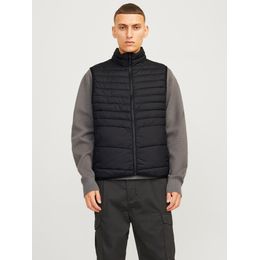 Jack & Jones JACK & JONES Herren Steppweste "JJESTATE Praktische Weste mit Beutel, ideal f&uuml;r unterwegs", schwarz, Gr. XS, unifarben, Web, Obermaterial: 100%