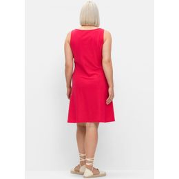 sheego Damen Jerseykleid "Jerseykleid", pink, Gr. 52, unifarben, 95% Baumwolle, 5% Elasthan, Kleider