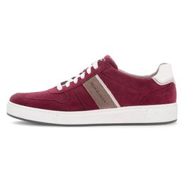 Pius Gabor Herren Sneaker, Gr. 7, rot, Veloursleder, Schuhe, Freizeitschuh, Halbschuh, Schn&uuml;rer mit Kontrastbes&auml;tze, Weite G