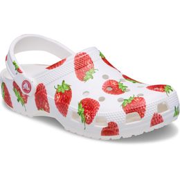 Crocs Damen Clog "Classic Fresh Fruits", Gr. 37, weiß, Croslite , kontrastfarbene Details, Schuhe, Berufsschuh, Arbeitsschuh mit Noppenfußbett