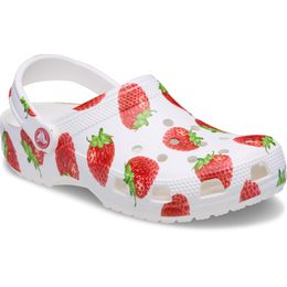 Crocs Damen Clog "Classic Fresh Fruits", Gr. 39, weiß, Croslite , kontrastfarbene Details, Schuhe, Berufsschuh, Arbeitsschuh mit Noppenfußbett