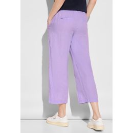 Street One Damen Culotte, lila, Gr. 46, unifarben, Stoff, 100% Leinen, Hosen, im Loose Fit
