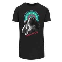 F4NT4STIC Damen T-Shirt "Long Cut T-Shirt 'Janis Joplin Halo Photo'", schwarz, Gr. XXL, Obermaterial: 100% Baumwolle, Shirts, Herren,Premium