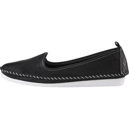 Andrea Conti Damen Slipper, Gr. 39, schwarz, Glattleder, Leder, Schuhe