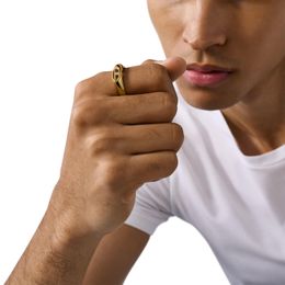 Diesel Damen Fingerring "Schmuck Geschenk Edelstahl Ring OVAL D LOGO", 20, Edelstahl, 3,6mm, gold, Edelstahl, Fingerringe