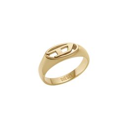 Diesel Damen Fingerring "Schmuck Geschenk Edelstahl Ring OVAL D LOGO", 21, Edelstahl, 3,6mm, gold, Edelstahl, Fingerringe