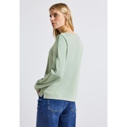 Street One Damen Langarmshirt, gr&uuml;n, Gr. 34, unifarben, Stoff, 58% Viskose, 39% Polyester, 3% Elasthan, Shirts, soft und weich