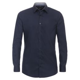Venti Herren Businesshemd "Venti Businesshemd Langarm uni", blau, Gr. 40, unifarben, 100% Baumwolle, Hemden