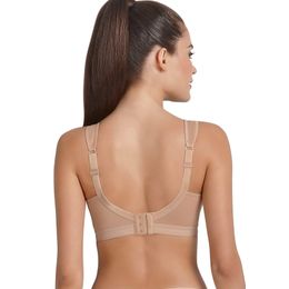 Anita active Damen Sport-BH "Light & Firm", Gr. 75, beige, Stoff, Obermaterial: 80% Polyamid, 20% Elasthan, Basic, BHs, gemoldete Cups, verstellbare