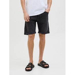 Jack & Jones JACK & JONES Herren Shorts "JJIORIGINAL mit stylischem Aufschlag und Knopf", blau, Gr. XS, unifarben, Web, Obermaterial: 98% Baumwolle, 2% Elasthan,