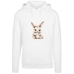 F4NT4STIC Damen Kapuzenpullover "Niedlicher Osterhase mit Ei", wei&szlig;, Gr. XS, Obermaterial: 65% Baumwolle, 35% Polyester, Pullover, Premium Qualit&auml;t